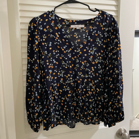 LOFT | Tops | Loft Floral Wrap Peplum Top | Poshmark